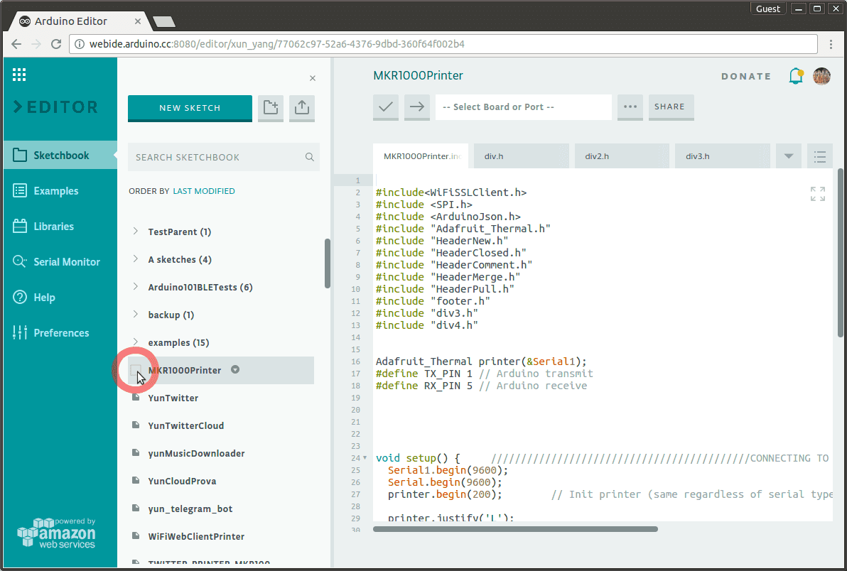 Act On Multiple Sketches At Once On The Web Editor Arduino Documentation 2592