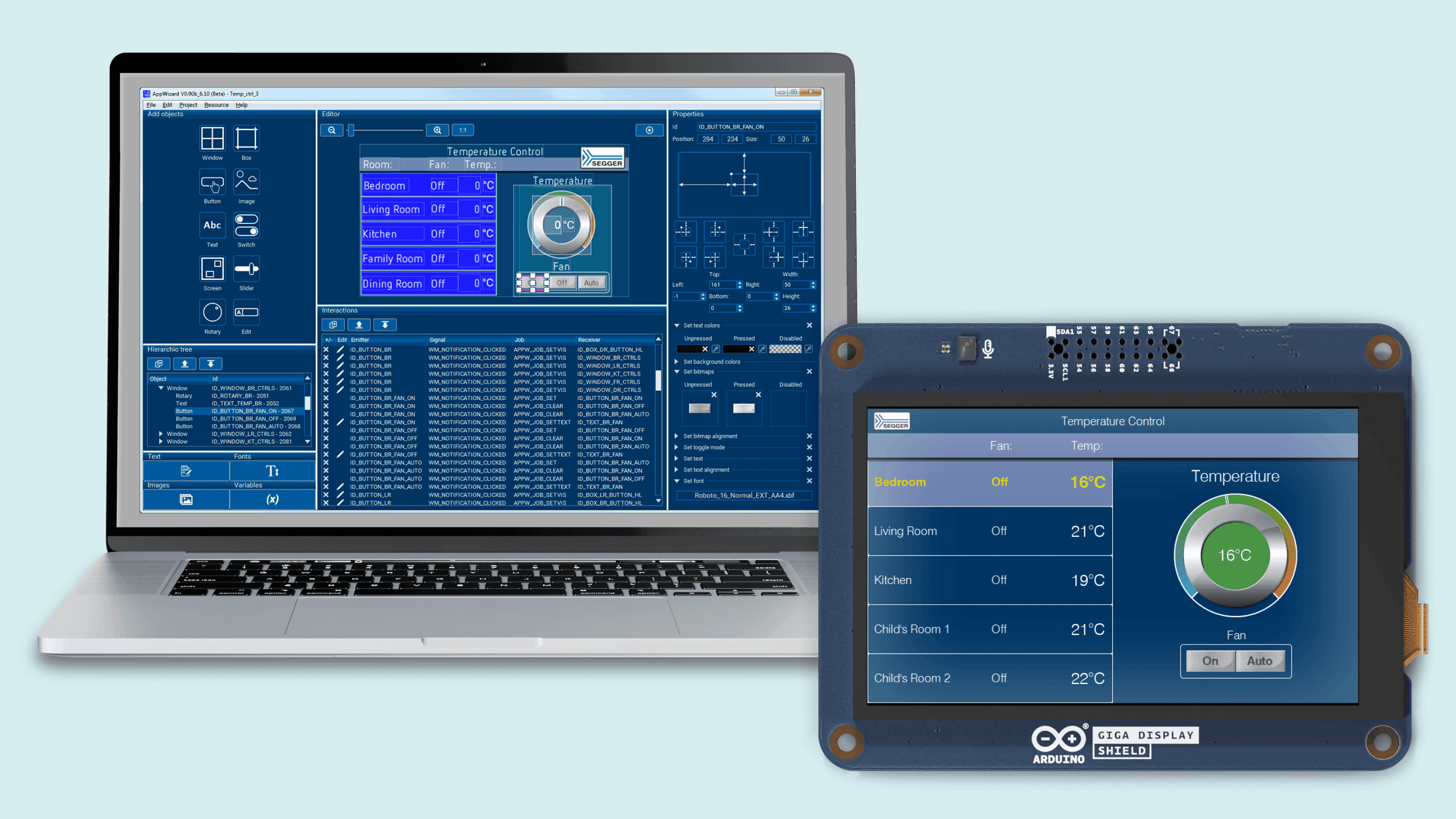 AppWizard GUI on GIGA Display Shield