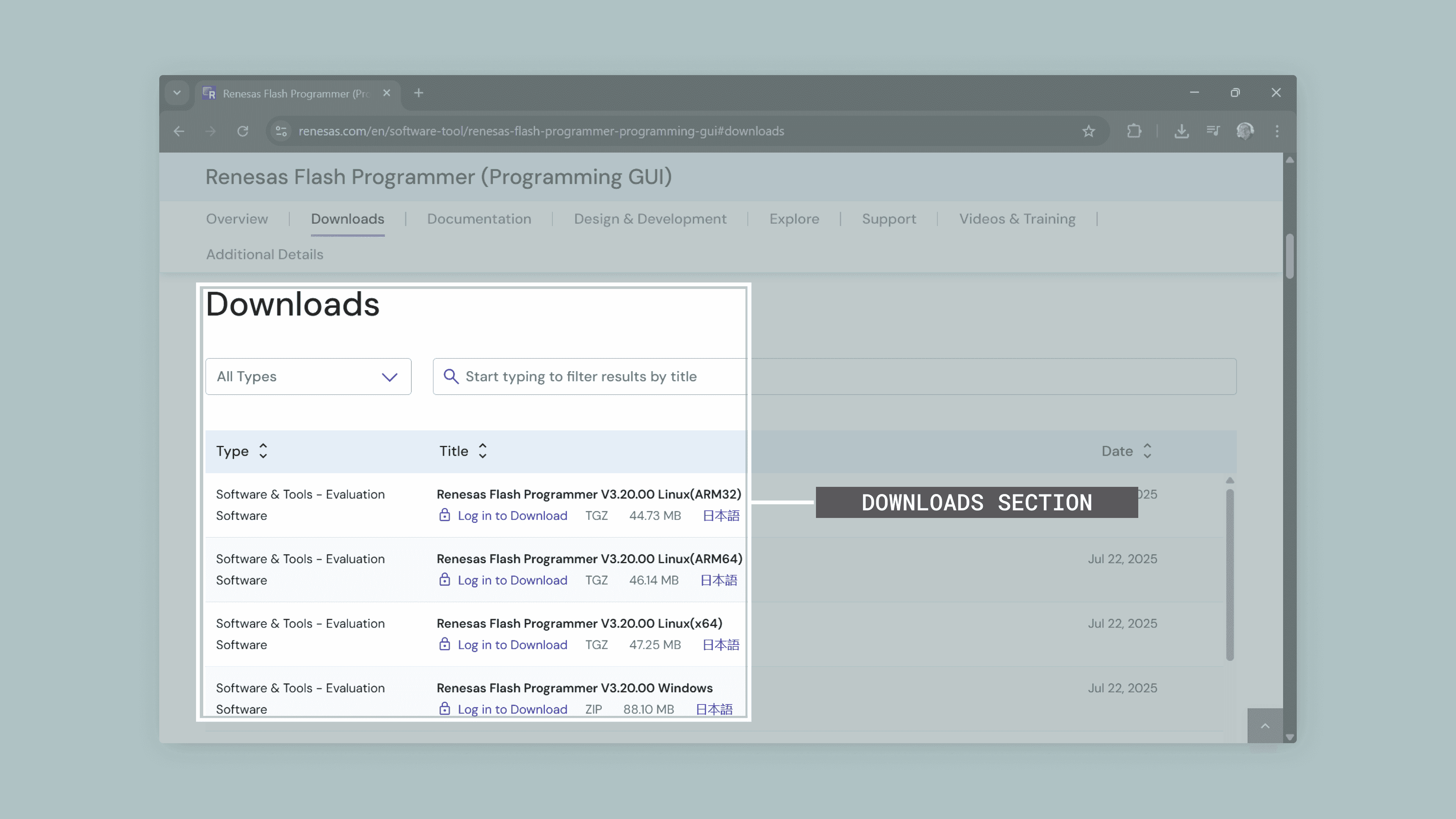 Renesas Flash Programmer download page