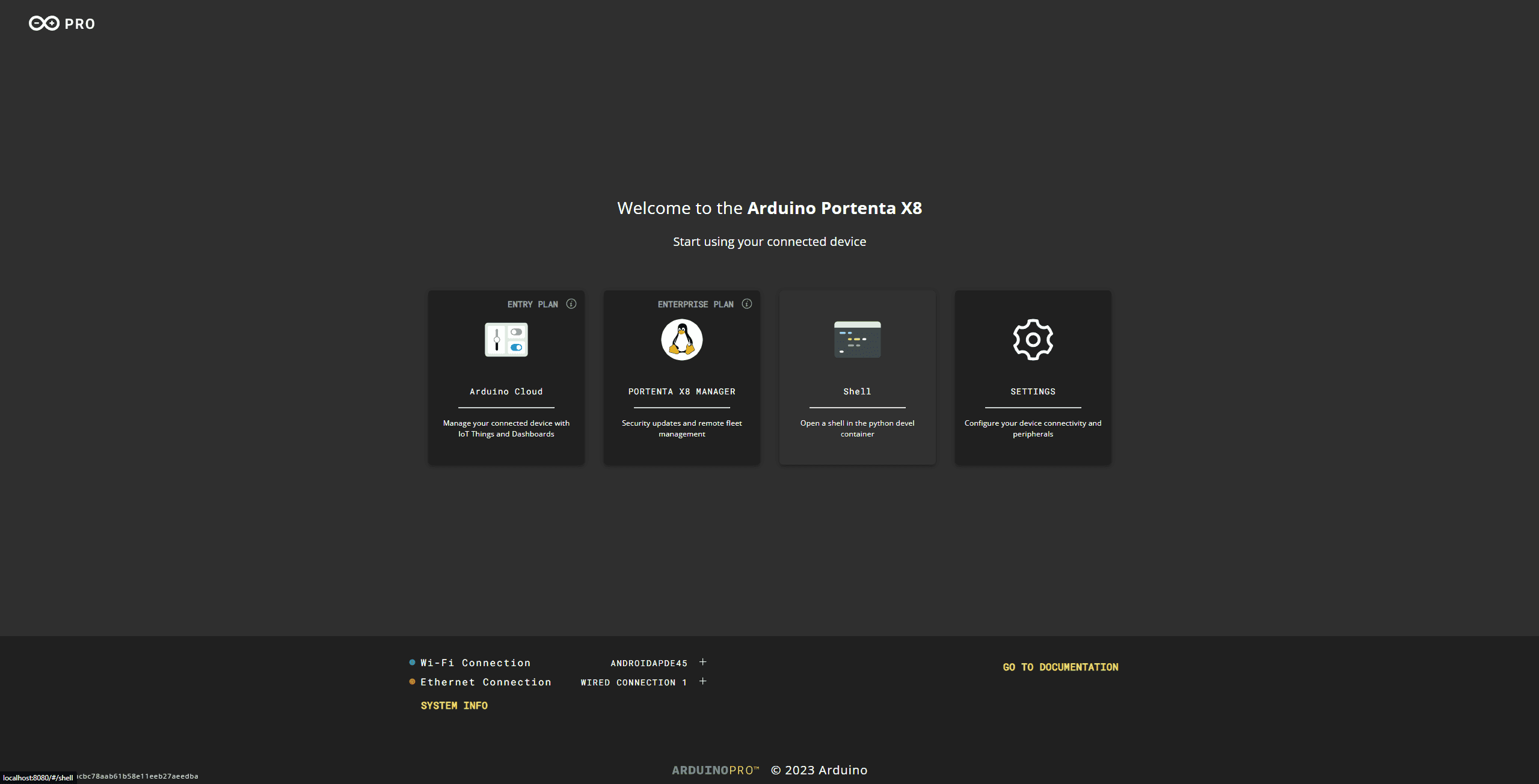 Arduino Linux Wizard Shell button