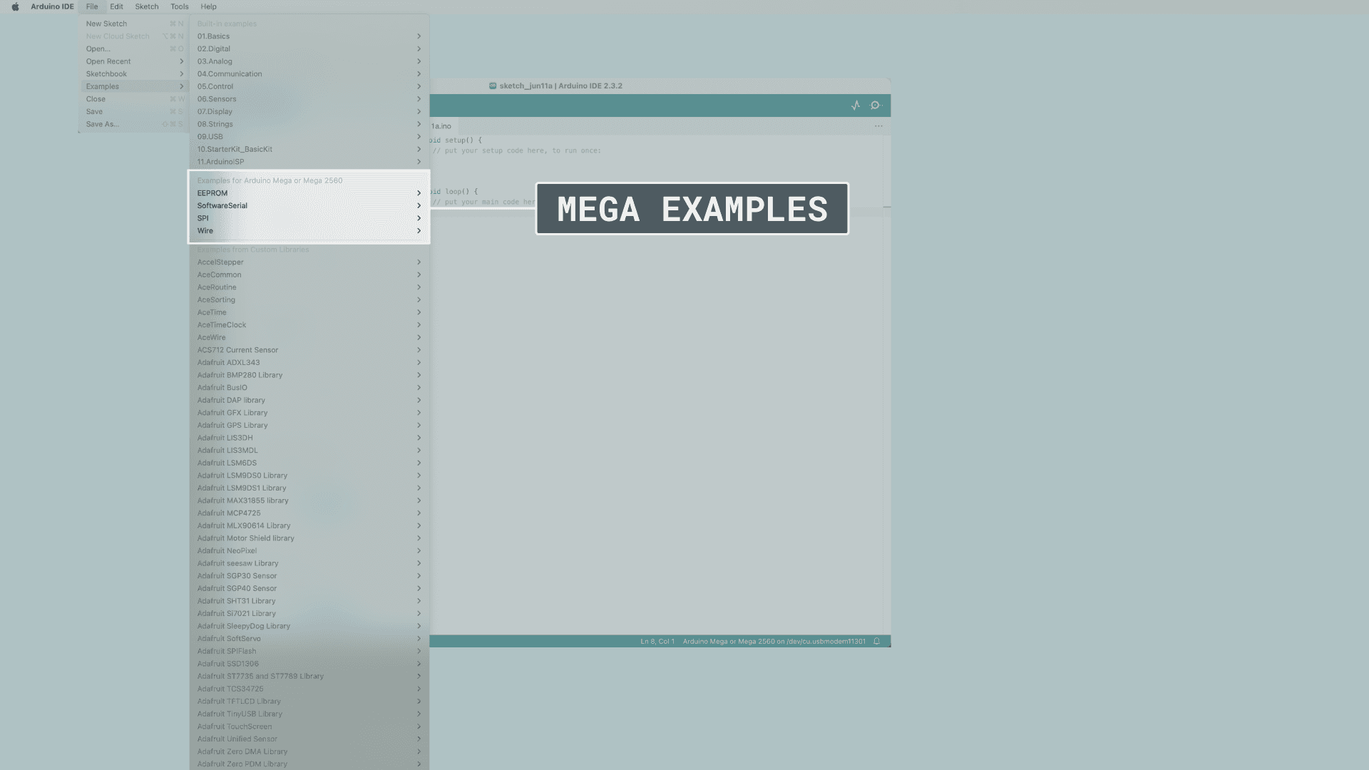 Mega 2560 Rev3 examples.