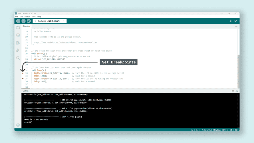 Setting a breakpoint