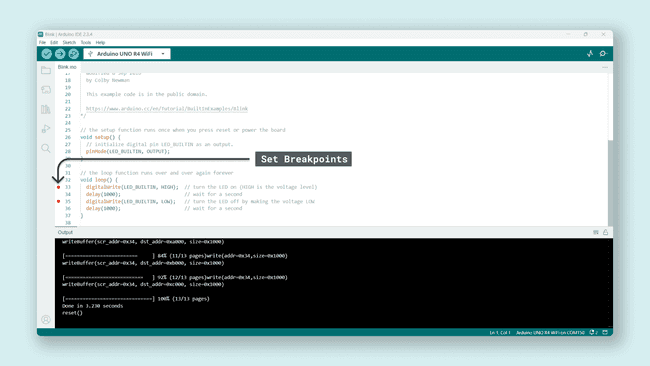 Setting a breakpoint