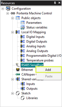 Modbus catalog add new item