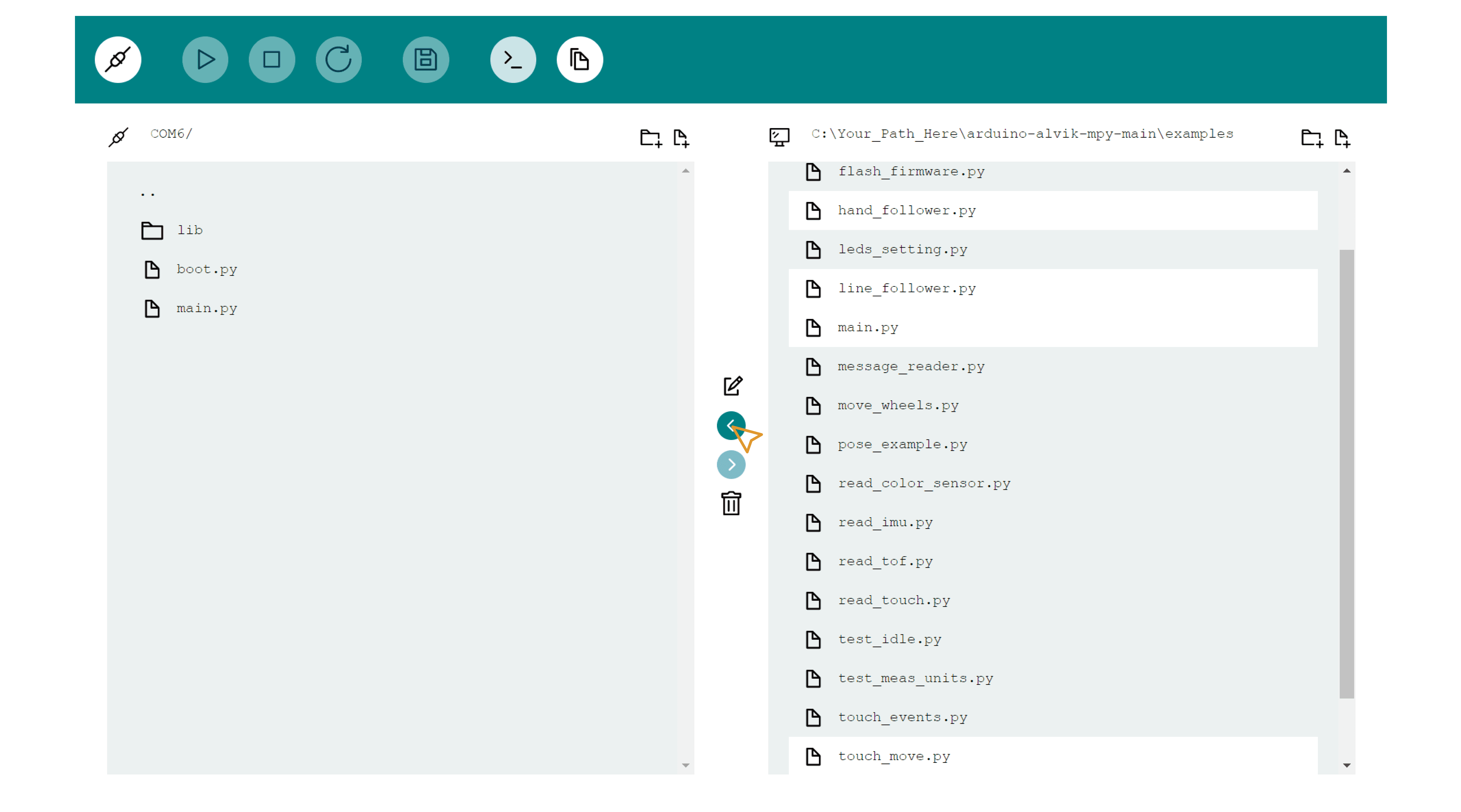 Setting the FW path on the Labs for micropython