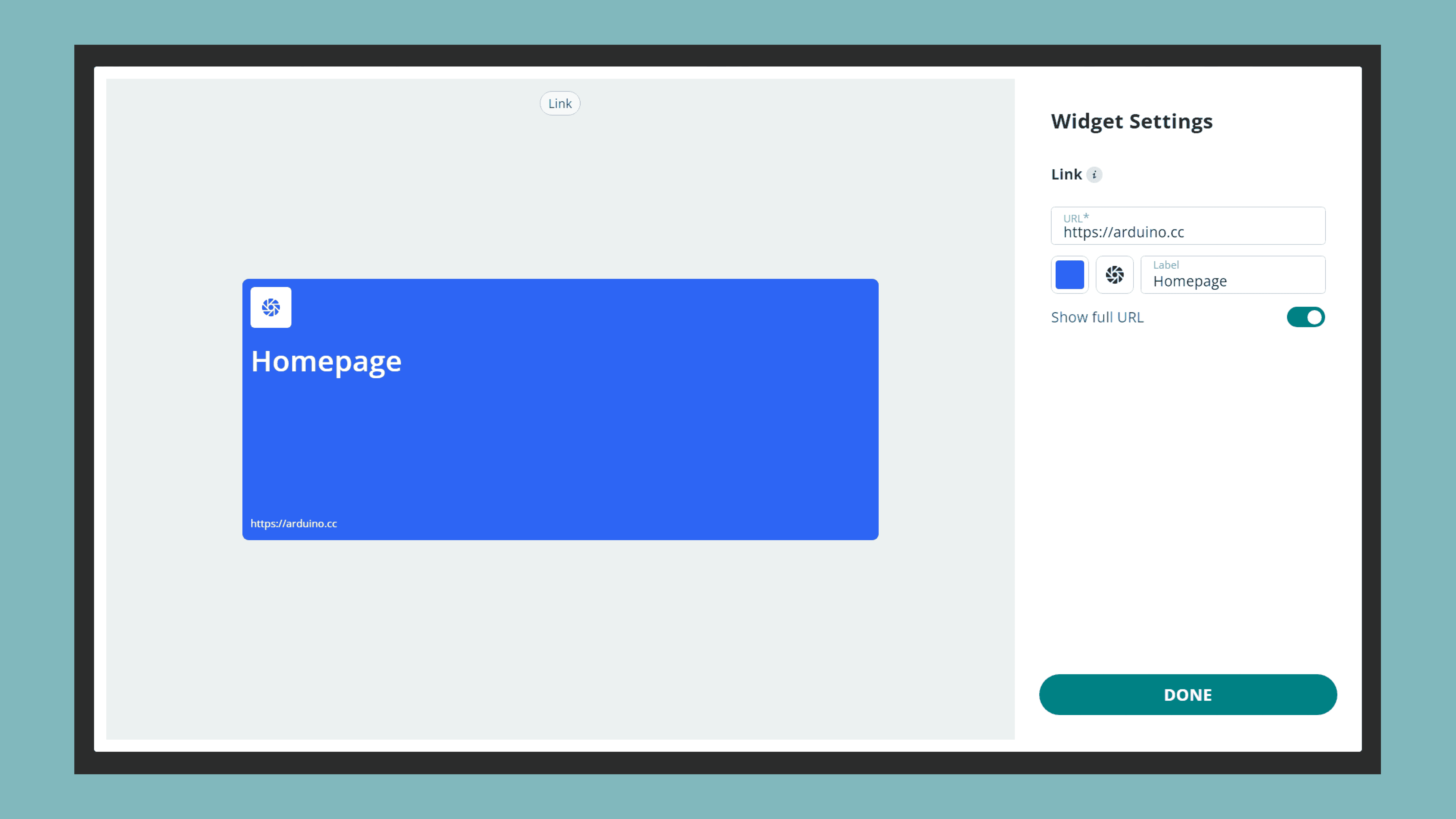 Link Widget options