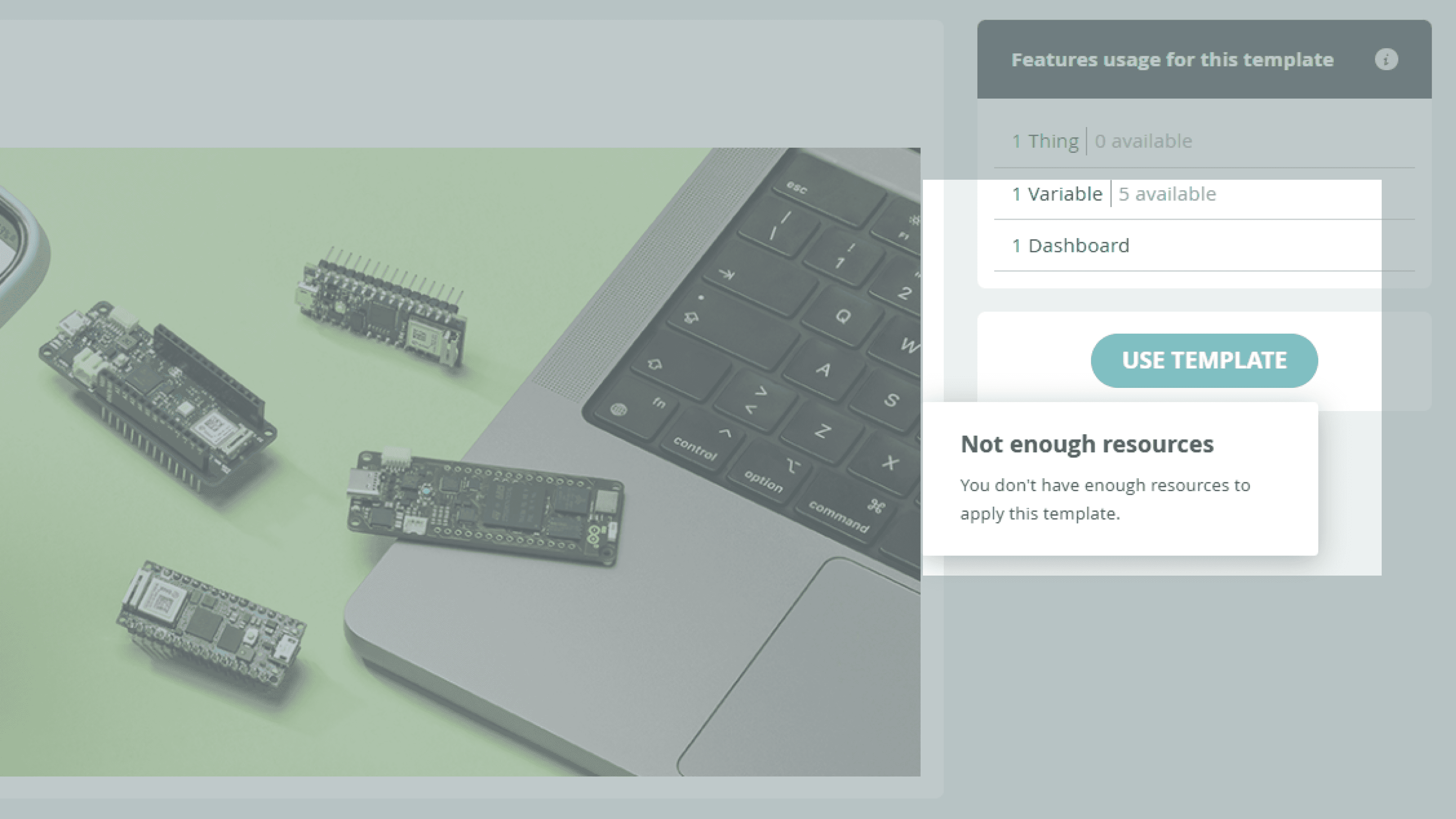 Unable to use Template