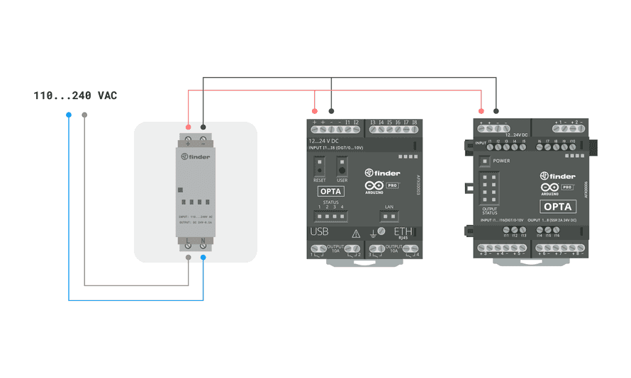Opta power supply connection