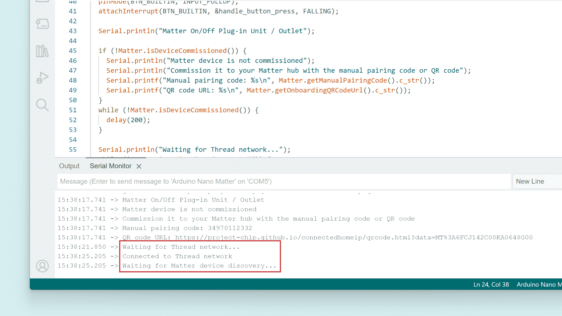 Commissioning process
