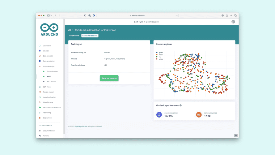 Edge Impulse with the Nano 33 BLE Sense | Arduino Documentation