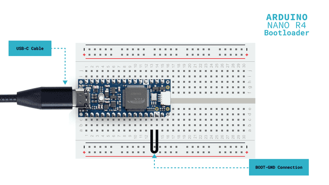 BOOT-GND connection on the Nano R4 board