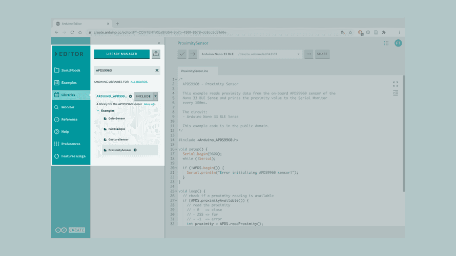 Proximity Detection With The Nano 33 Ble Sense Arduino Documentation