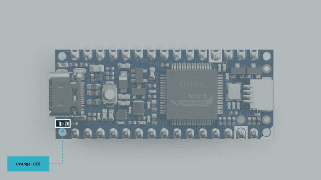 Built-in user LED of the Nano R4 board