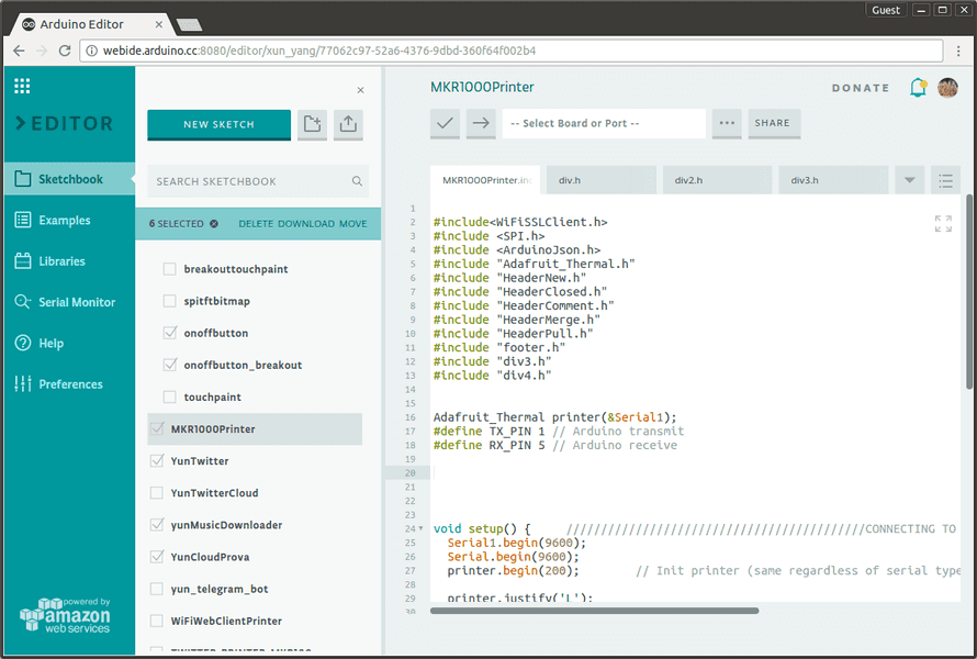 Act On Multiple Sketches At Once On The Web Editor Arduino Documentation