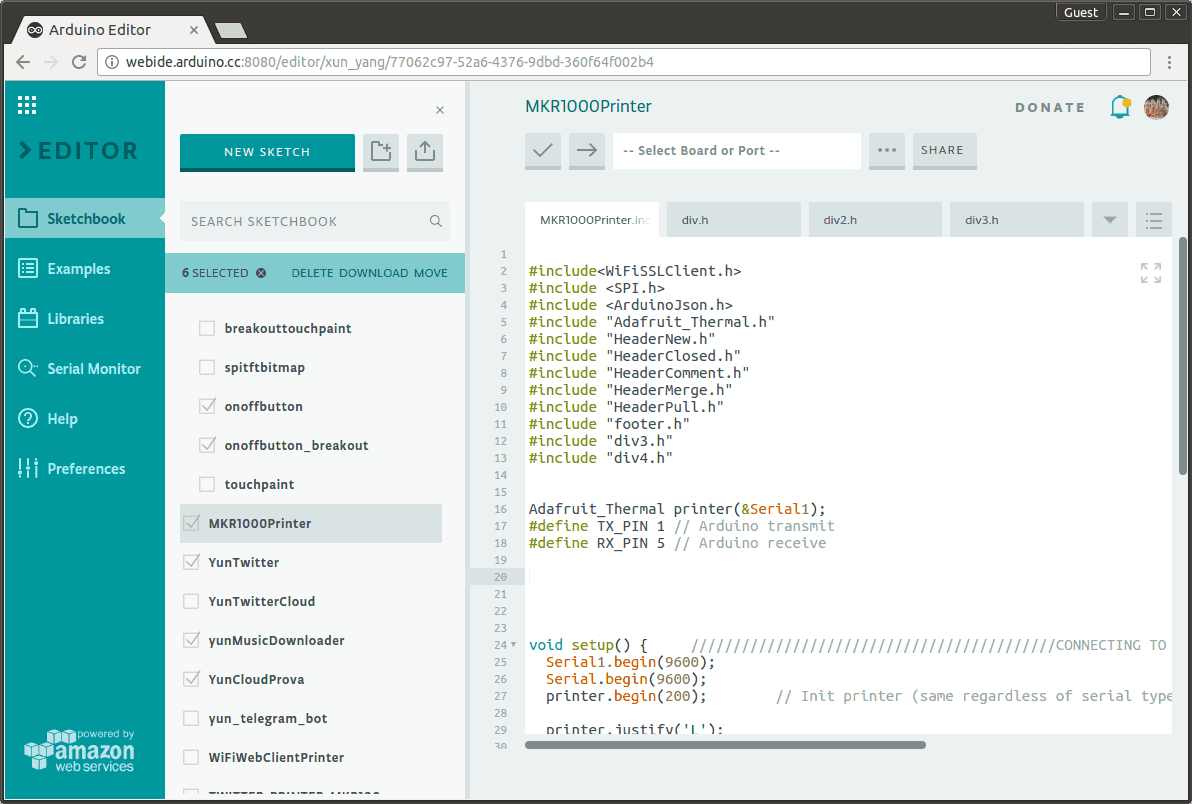 Act On Multiple Sketches At Once On The Web Editor Arduino Documentation