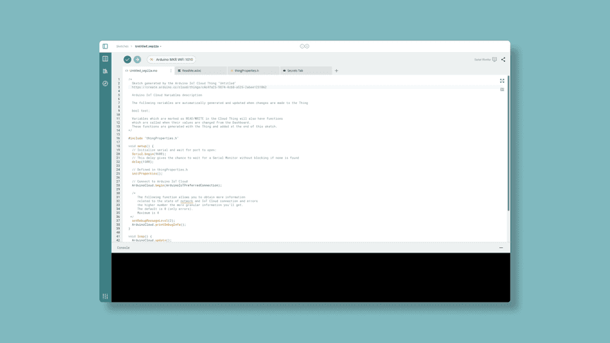 A sketch in the Arduino Cloud.