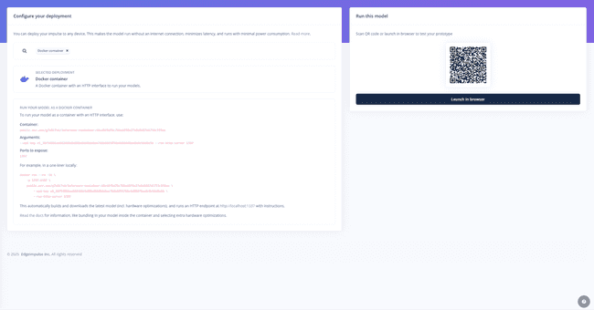 Docker container deployment parameters