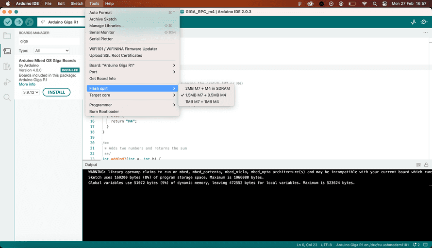 Guide to GIGA R1 Dual Cores | Arduino Documentation
