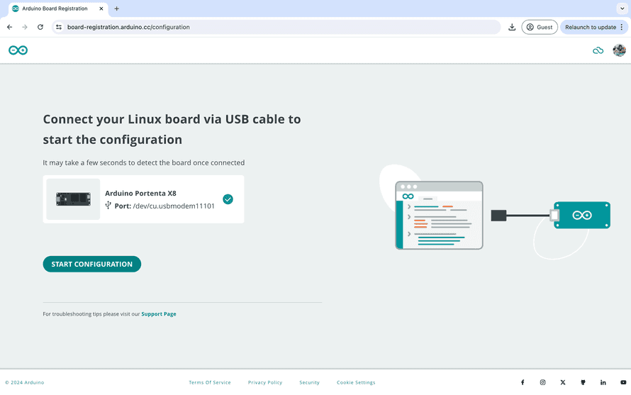 Portenta X8 successfully detected