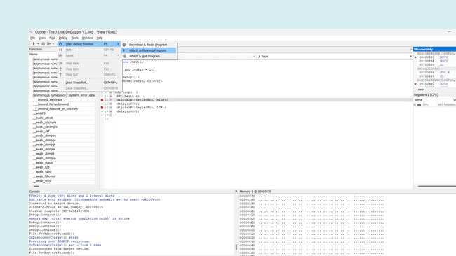 Start debugging the M4 in Ozone