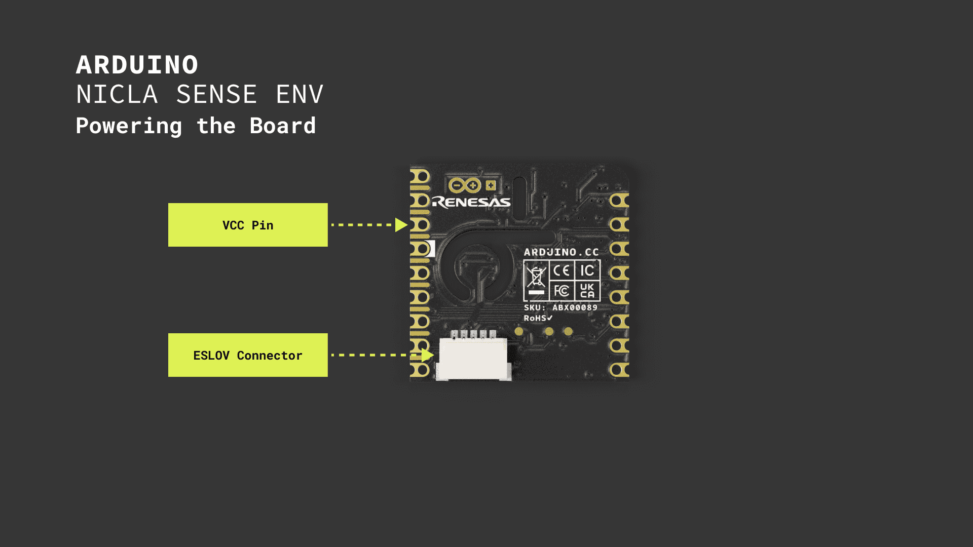 Different ways to power the Nicla Sense Env