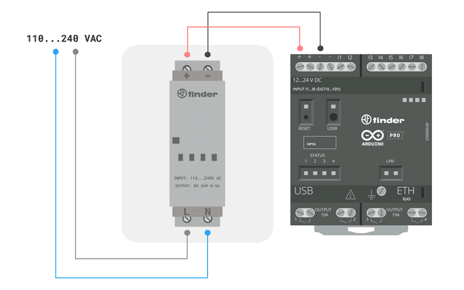 Opta power supply connection