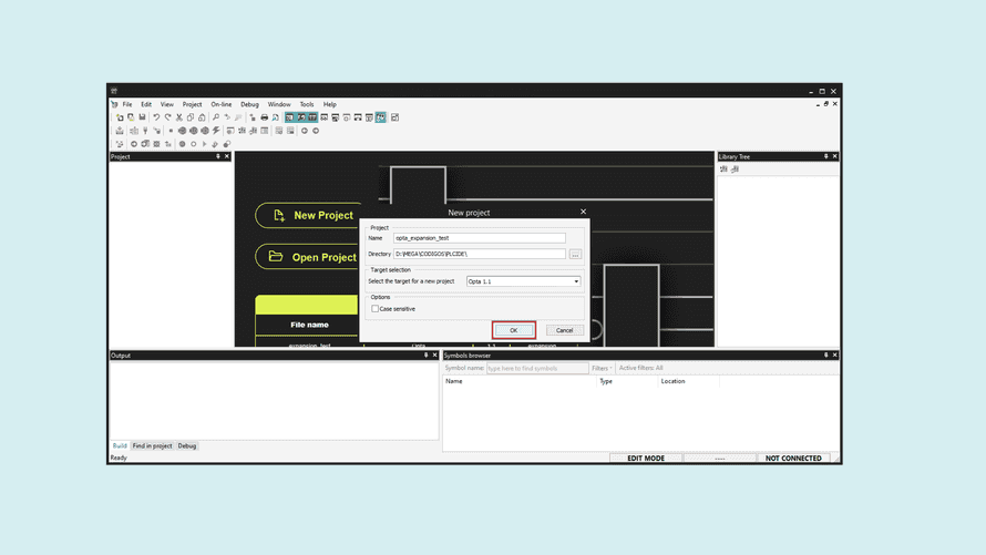 Creating a new project for Opta™