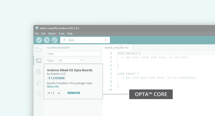 Installing the Opta™ core in the Arduino IDE