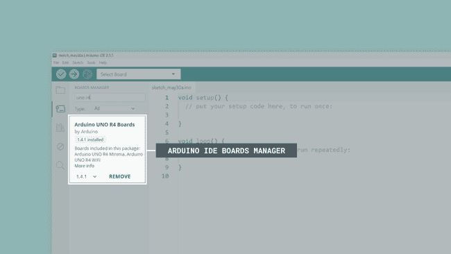 Installing the Arduino UNO R4 Boards core in the Arduino IDE