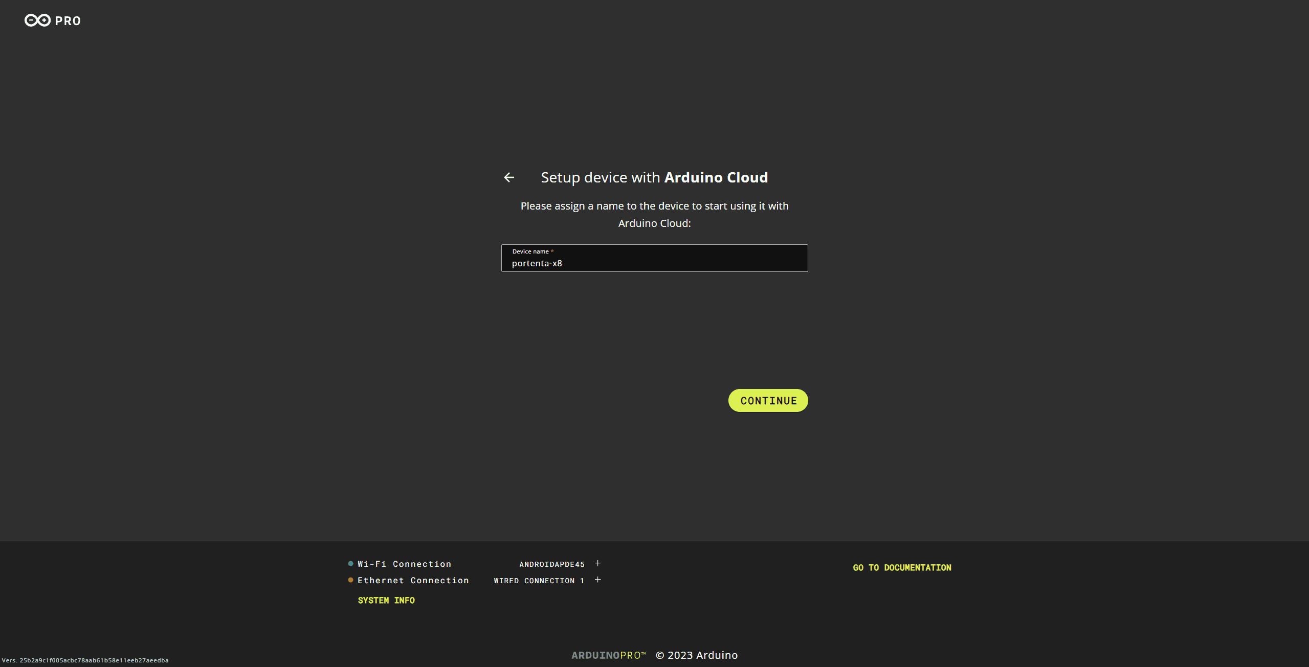 Arduino Linux Wizard Arduino Cloud Device Name