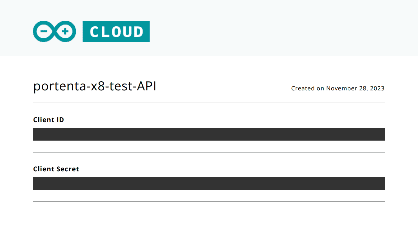 Arduino Cloud API Key PDF