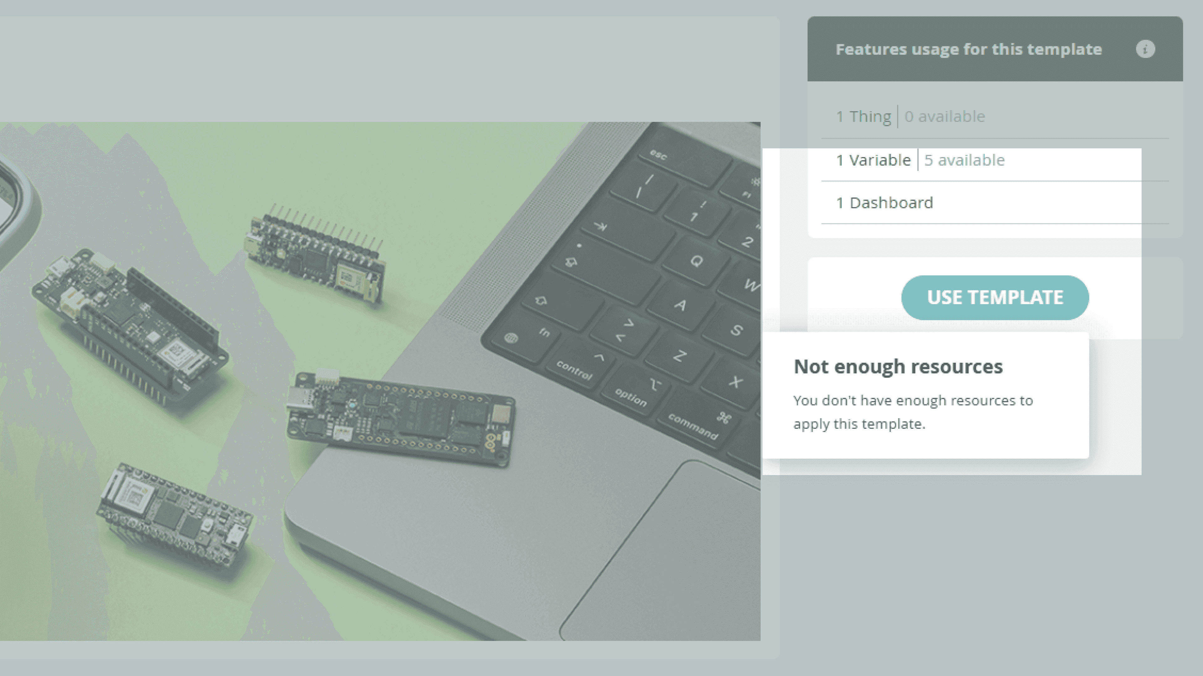Unable to use Template