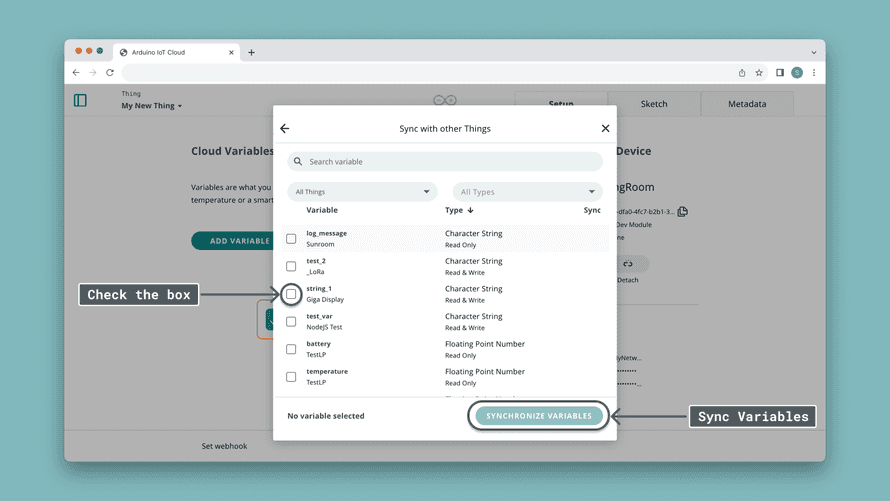 Cloud Variables Arduino Documentation