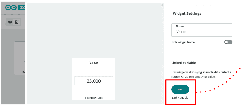 After choosing the widget value, configure it