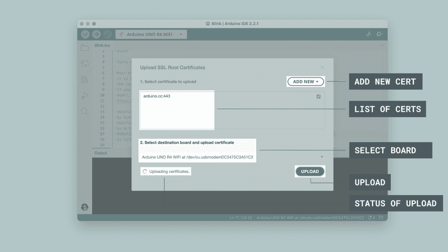 Updating Firmware Version And Uploading Certificates Arduino Documentation