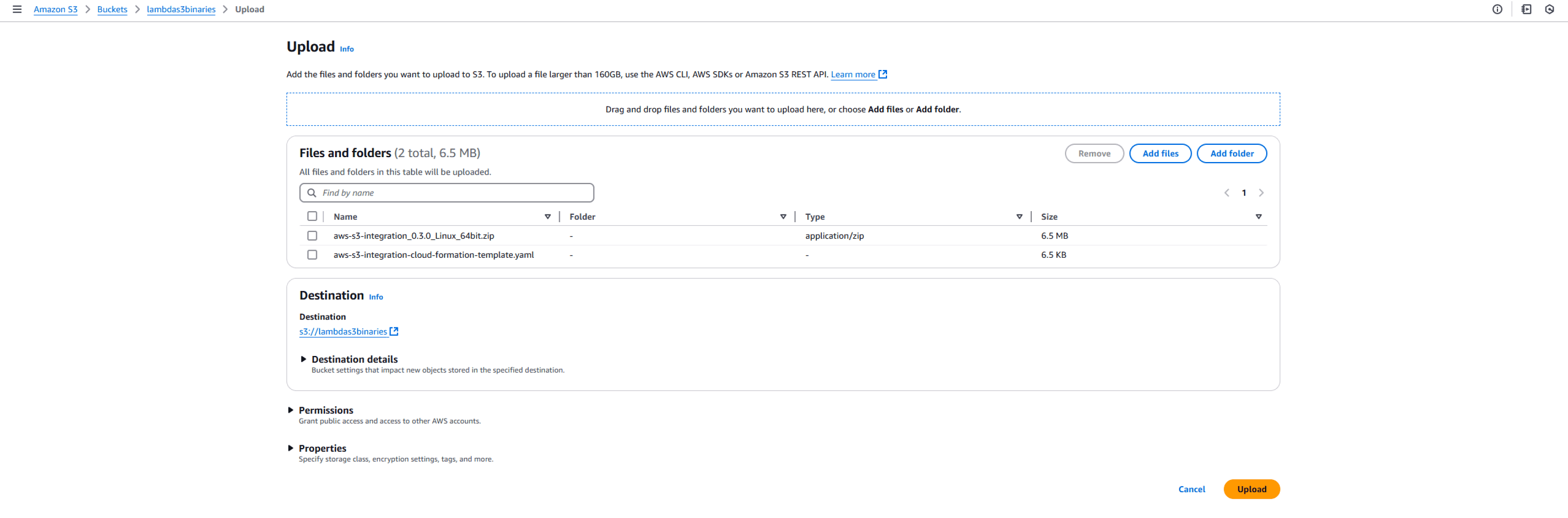 lambdas3binaries Bucket Setup (2)