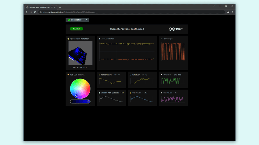 Displaying on-Board Sensor Values on a WebBLE Dashboard | Arduino ...