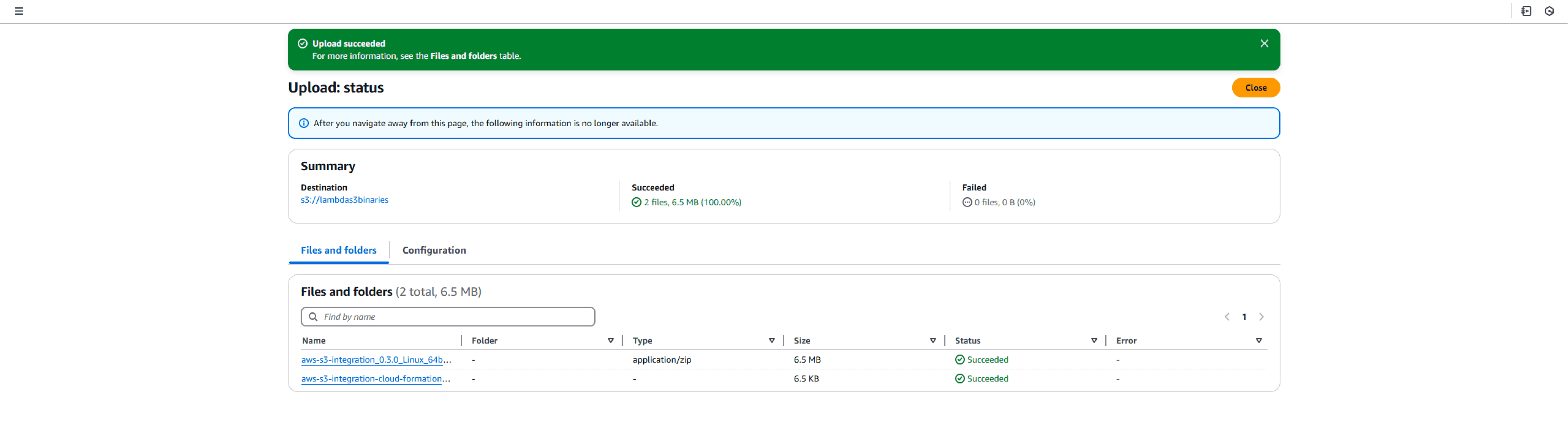 lambdas3binaries Bucket Setup (3)