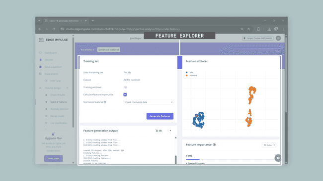 Feature explorer on Edge Impulse Studio