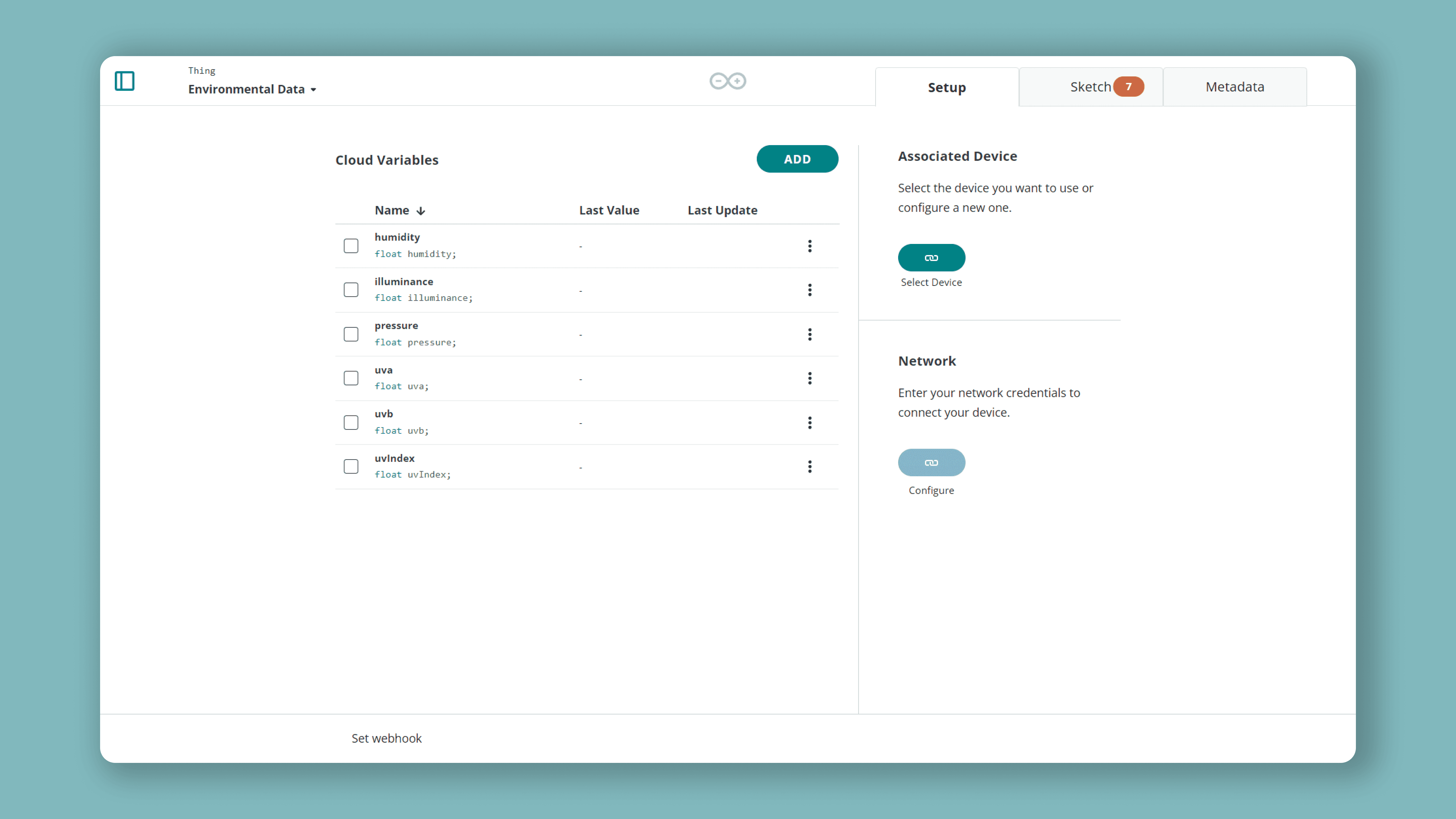 Environmental data in the Arduino Cloud | Arduino Documentation