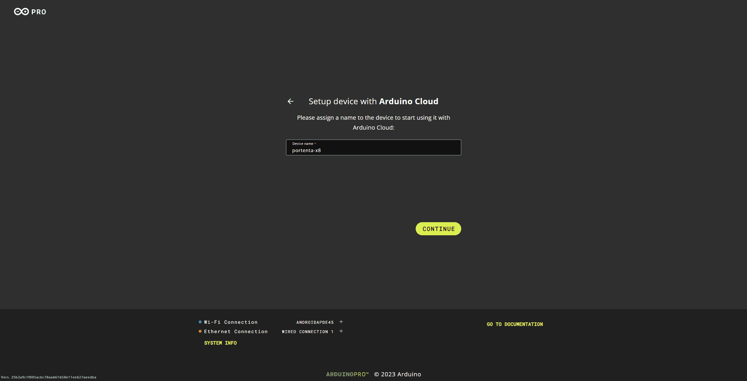 Arduino Linux Wizard Arduino Cloud Device Name