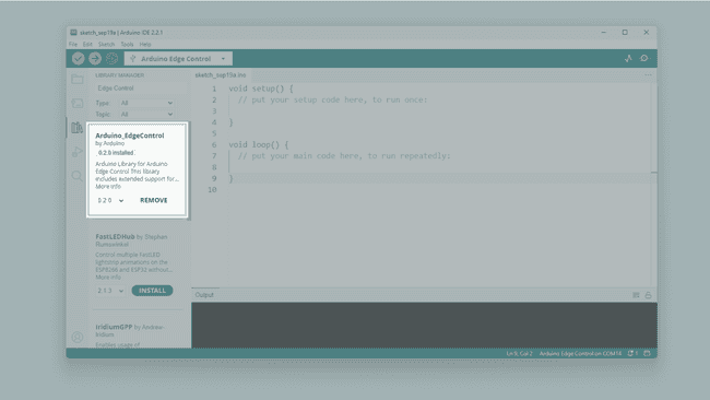 Installing the Arduino Edge Control library
