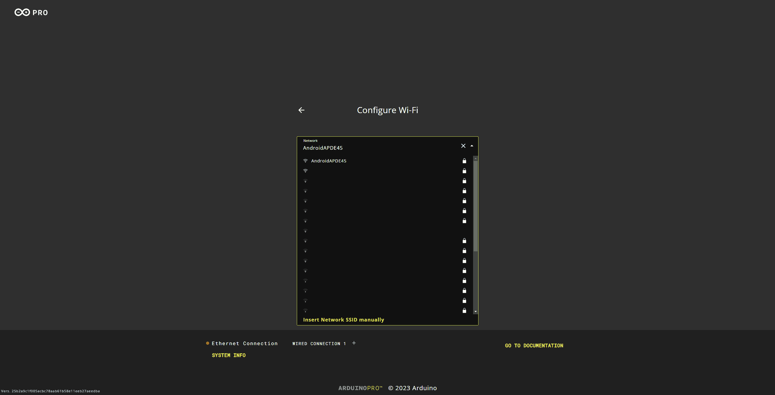 Arduino Linux Wizard Wi-Fi® SSID set-up