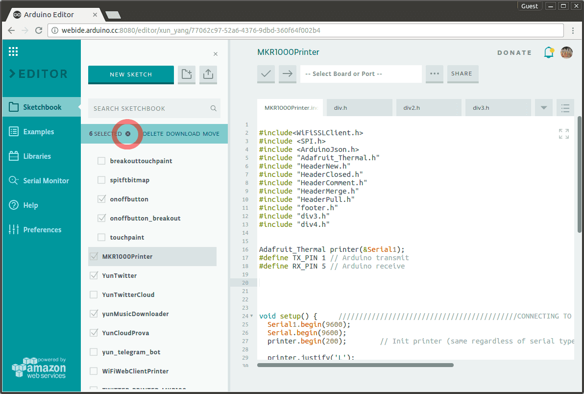 Act on Multiple Sketches at Once on the Web Editor! | Arduino Documentation