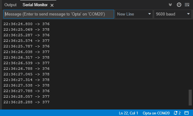 Serial Monitor message