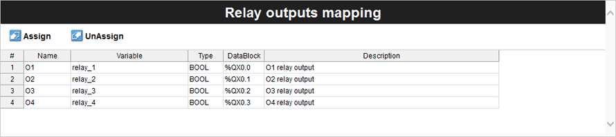 Arduino PLC IDE - Opta™ Client Relay Table