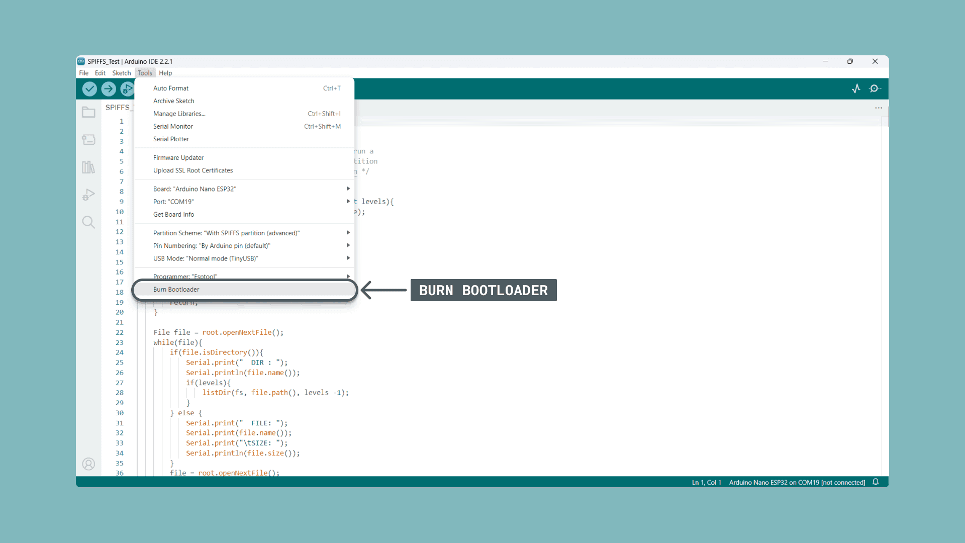 SPIFFS Partition on Nano ESP32 | Arduino Documentation