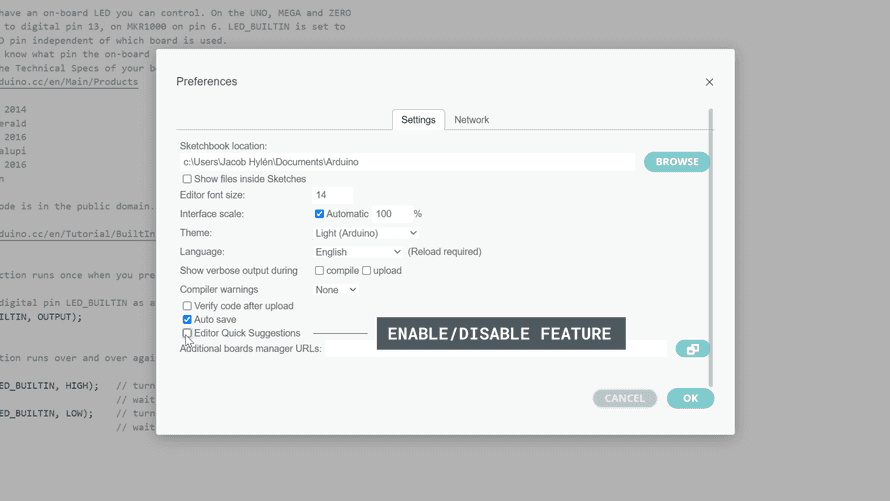 The Autocomplete Feature | Arduino Documentation