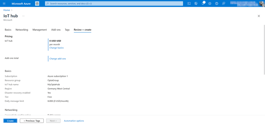 Final summary showing the information filled