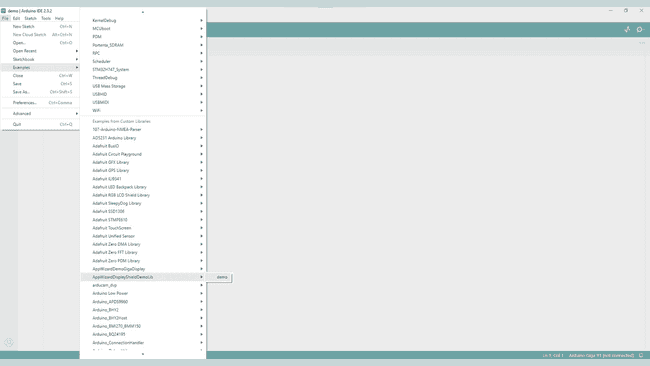 Showing example sketch